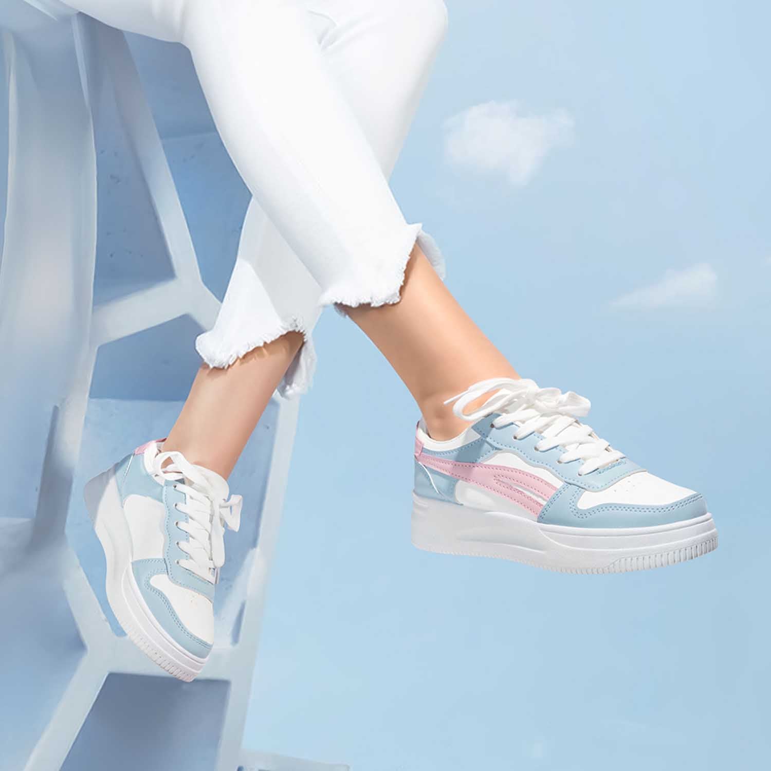 Light Blue and white Sneakers – Lemis
